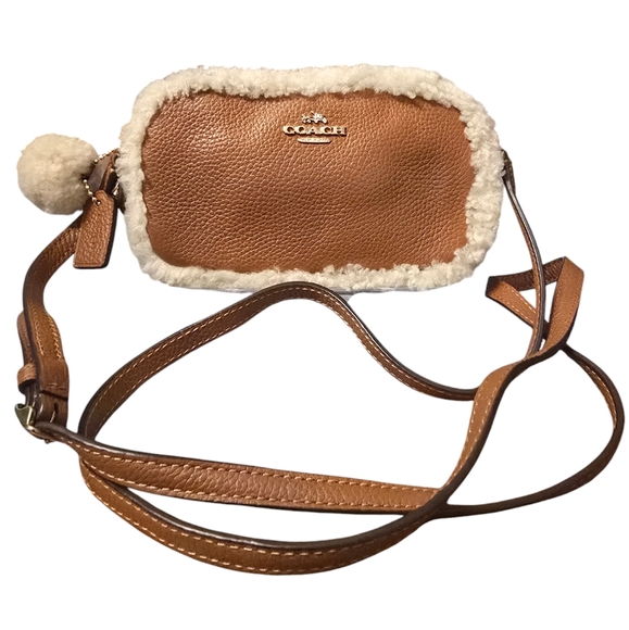 Coach | Bags | Coach Shearling Lined Crossbody Bag In Euc | Poshmark